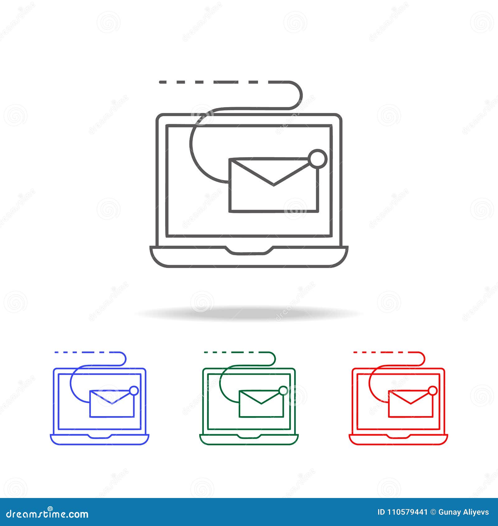 Laptop Receive Email Icon. Elements in Multi Colored Icons for Mobile ...
