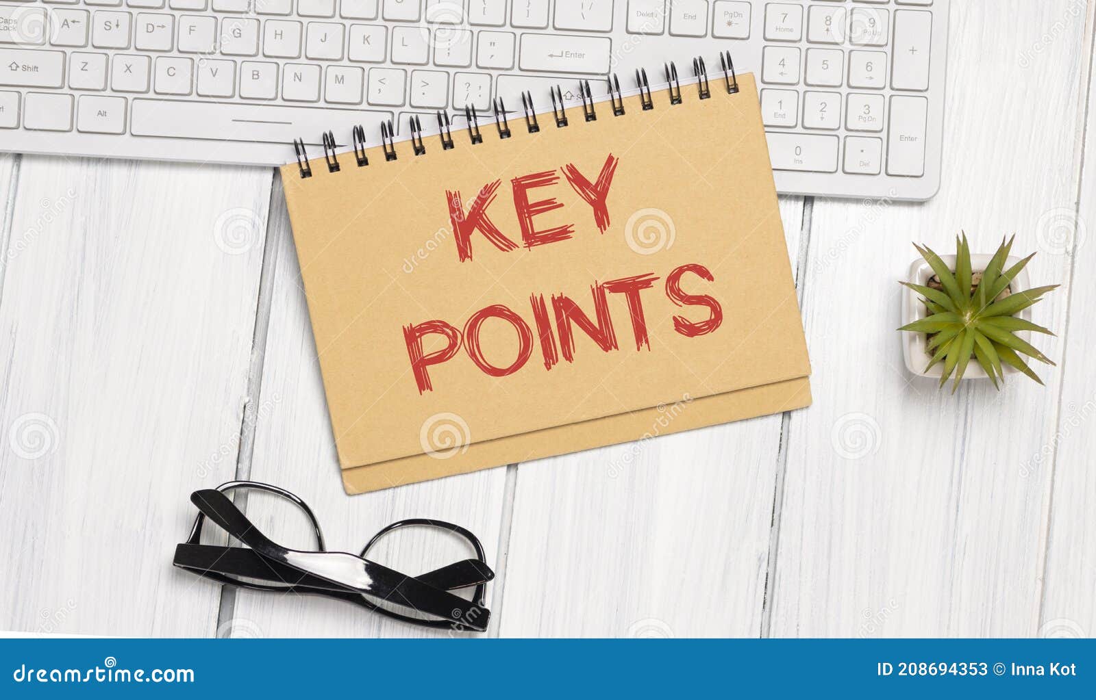 Notepad with Text KEY POINTS in the White Background Stock Image ...