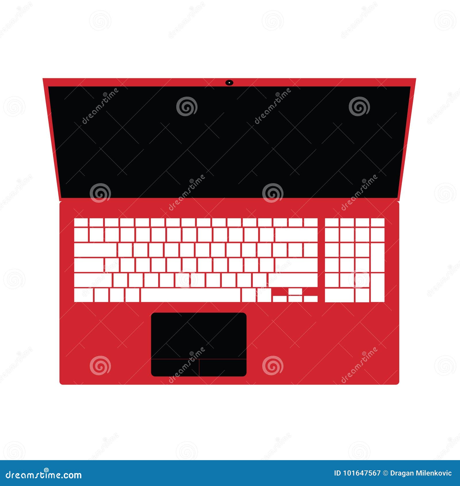 Laptop Red Technology Illustration Stock Vector - Illustration of ...