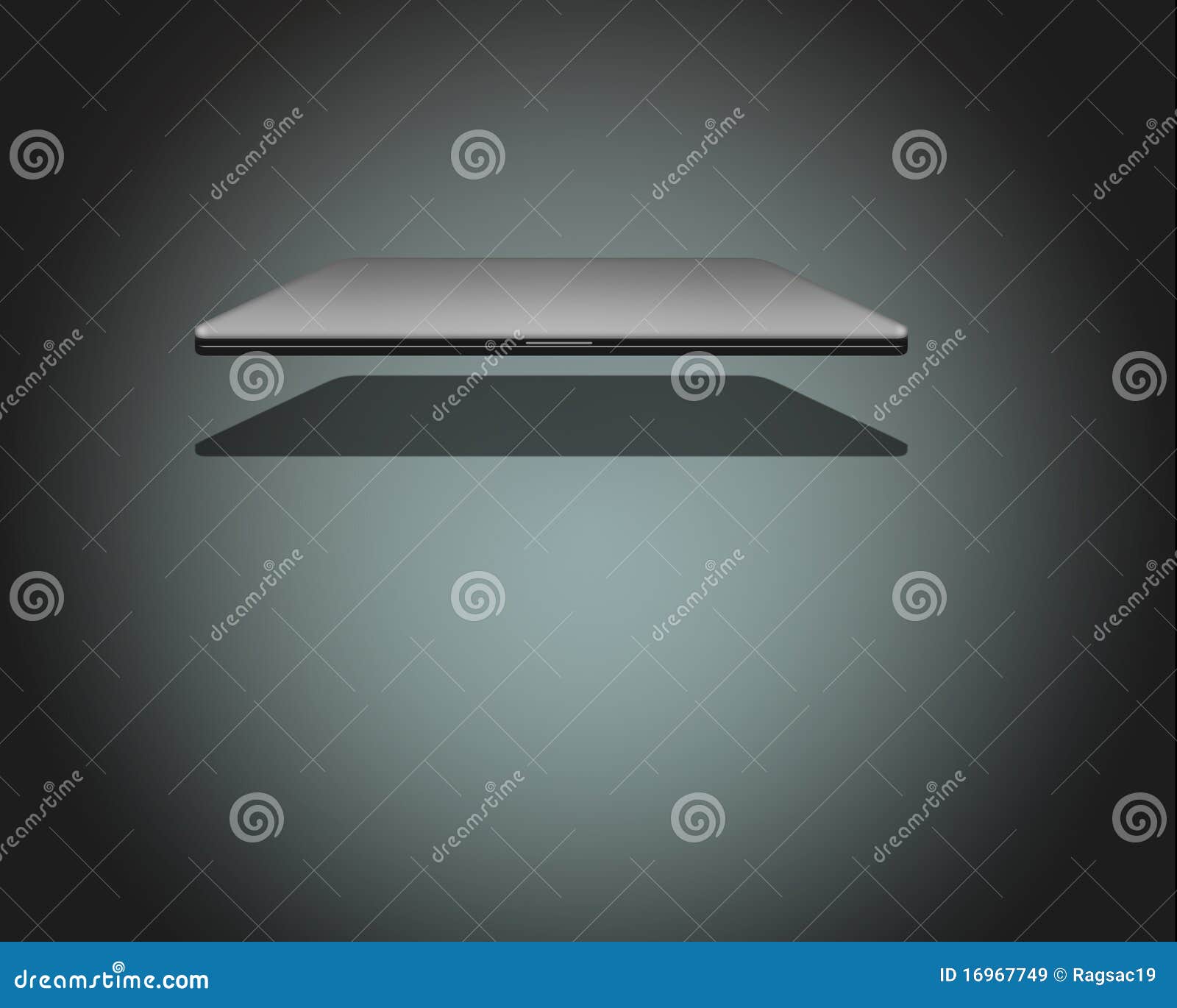 Laptop with reflection stock illustration. Illustration of book - 16967749