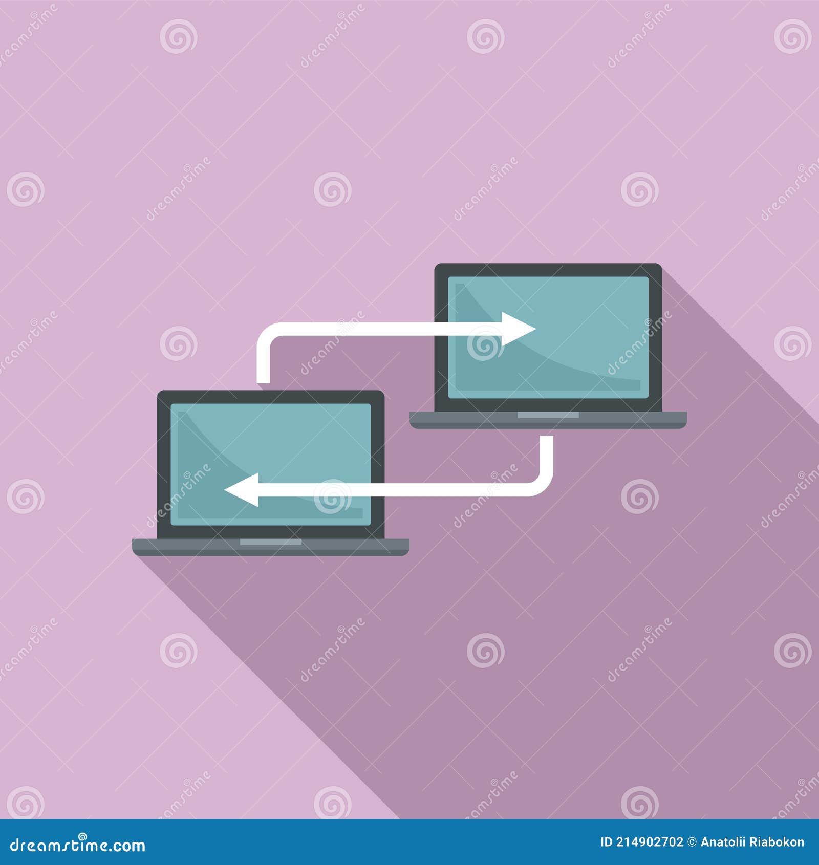 Laptop Remote Access Icon, Flat Style Stock Vector - Illustration of ...