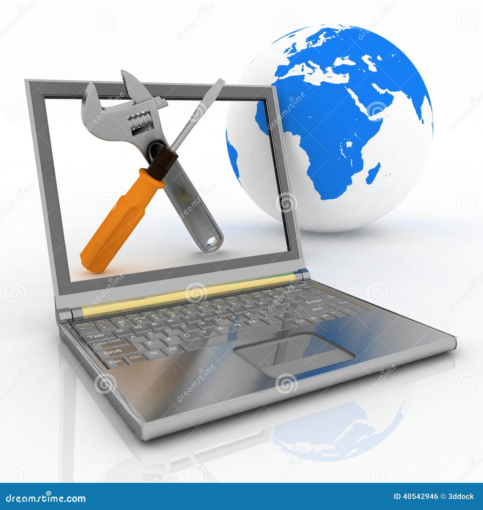 Laptop repair stock illustration. Illustration of communication - 40542946