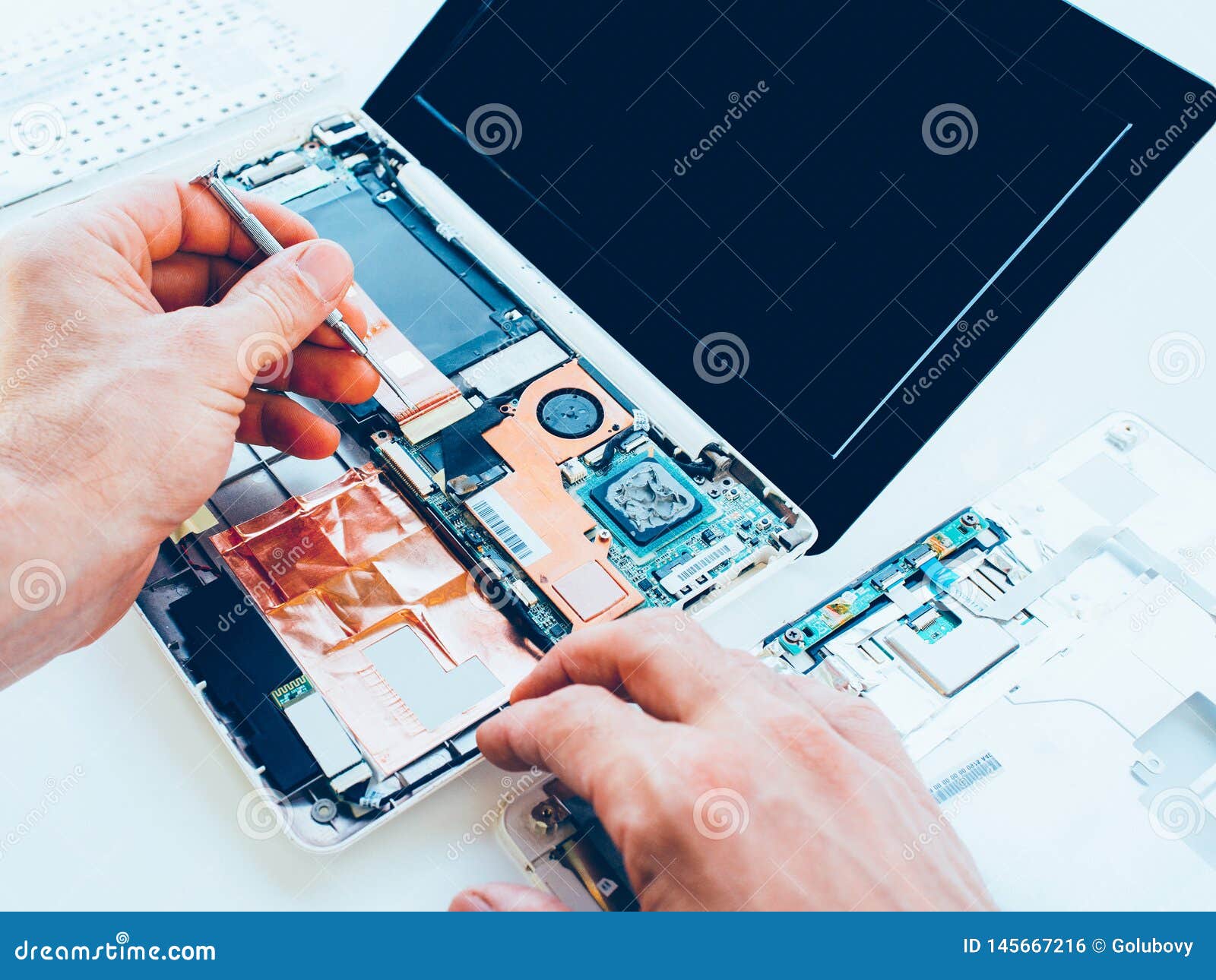 Laptop Repair Hardware Maintenance Fix Upgrade Stock Photo - Image of ...