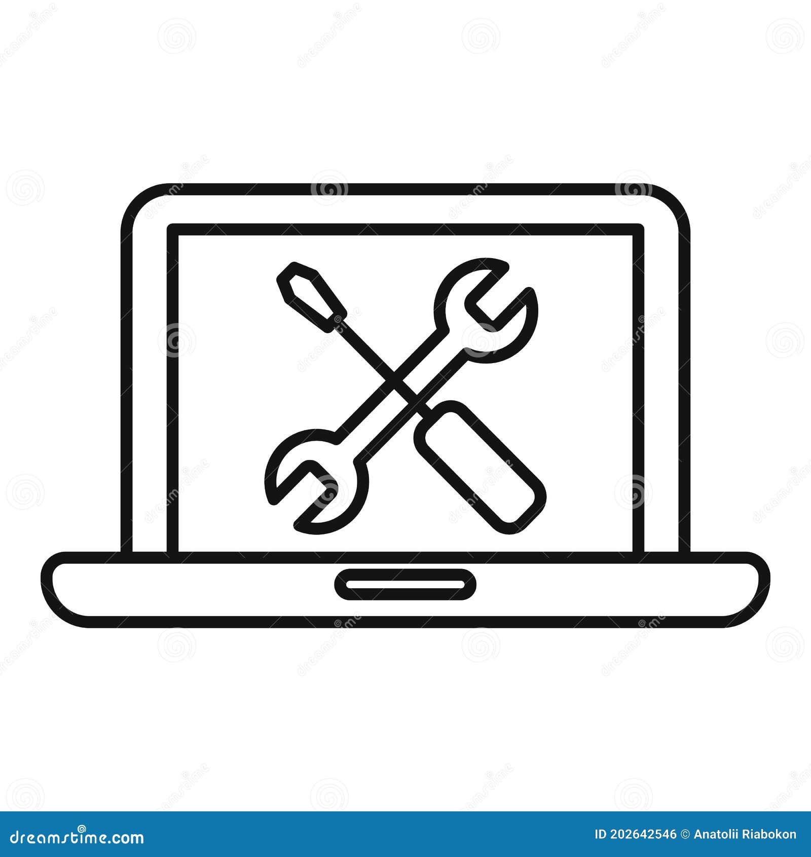 Laptop Repair Icon, Outline Style Stock Vector - Illustration of ...