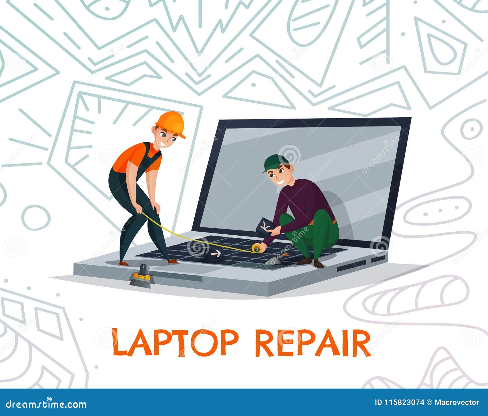 Laptop And Repair Royalty-Free Stock Photo | CartoonDealer.com #55509519