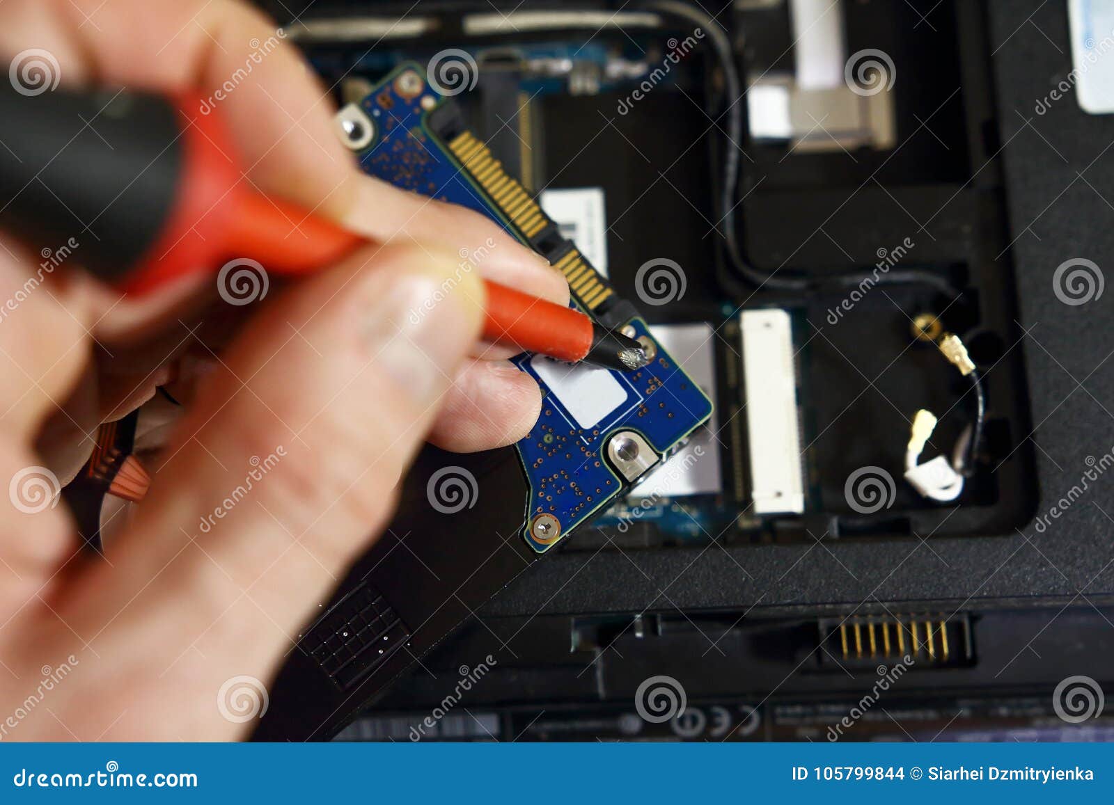 Laptop Repair. Replacement Chip Graphics Card On The Infrared Soldering ...