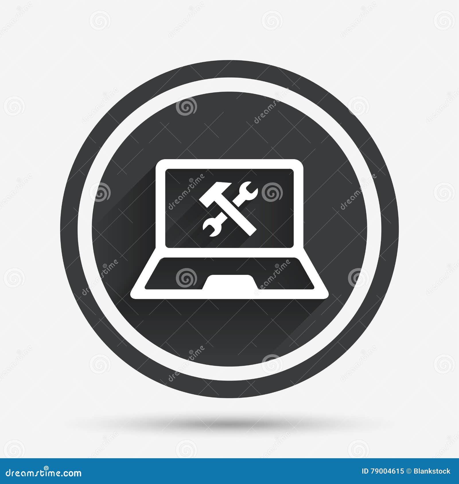 Laptop Repair Sign Icon. Notebook Service Symbol. Stock Vector ...