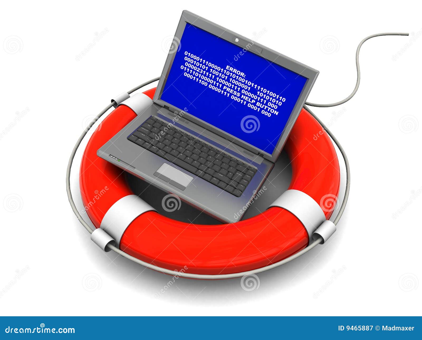 Laptop rescue stock illustration. Illustration of perspective - 9465887