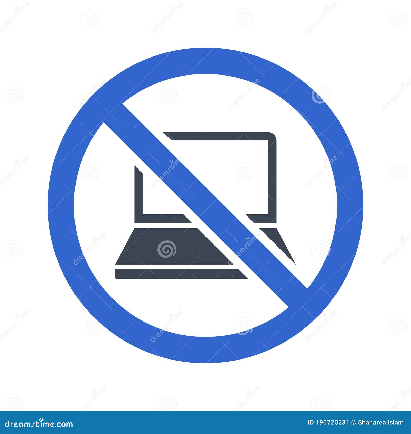 Laptop restriction icon stock vector. Illustration of entry - 196720231