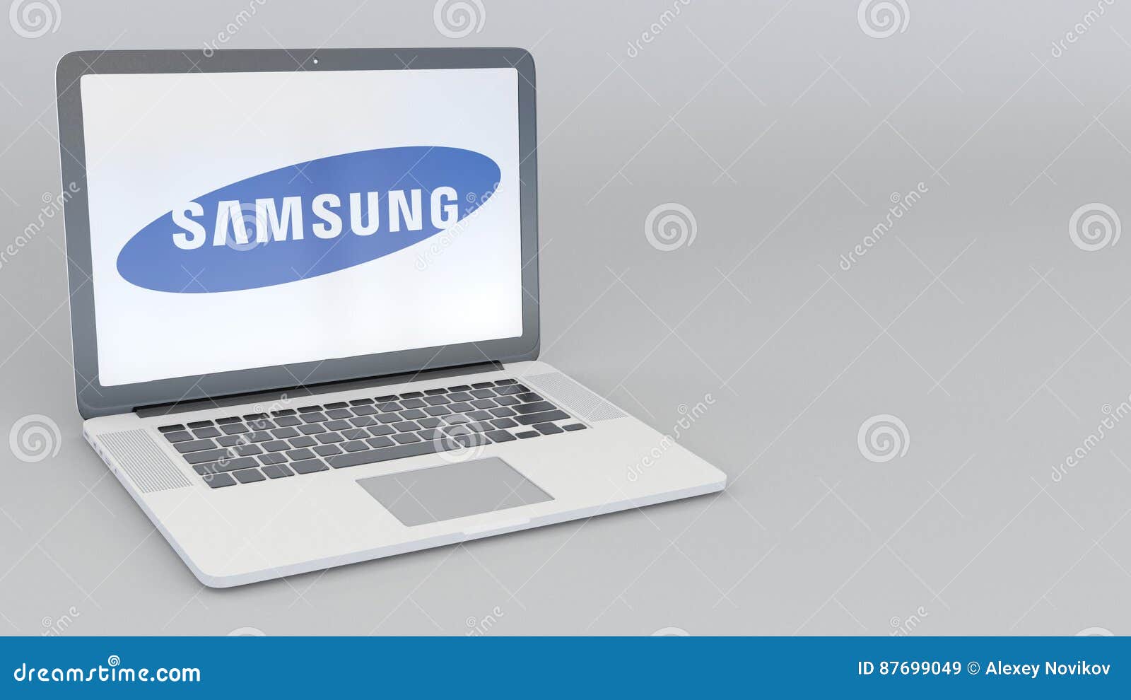 Laptop with Samsung Logo. Computer Technology Conceptual Editorial 3D ...