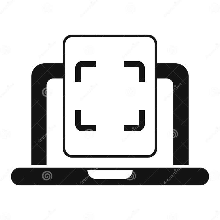 Laptop Scanning Object Using Augmented Reality Technology Icon Stock ...