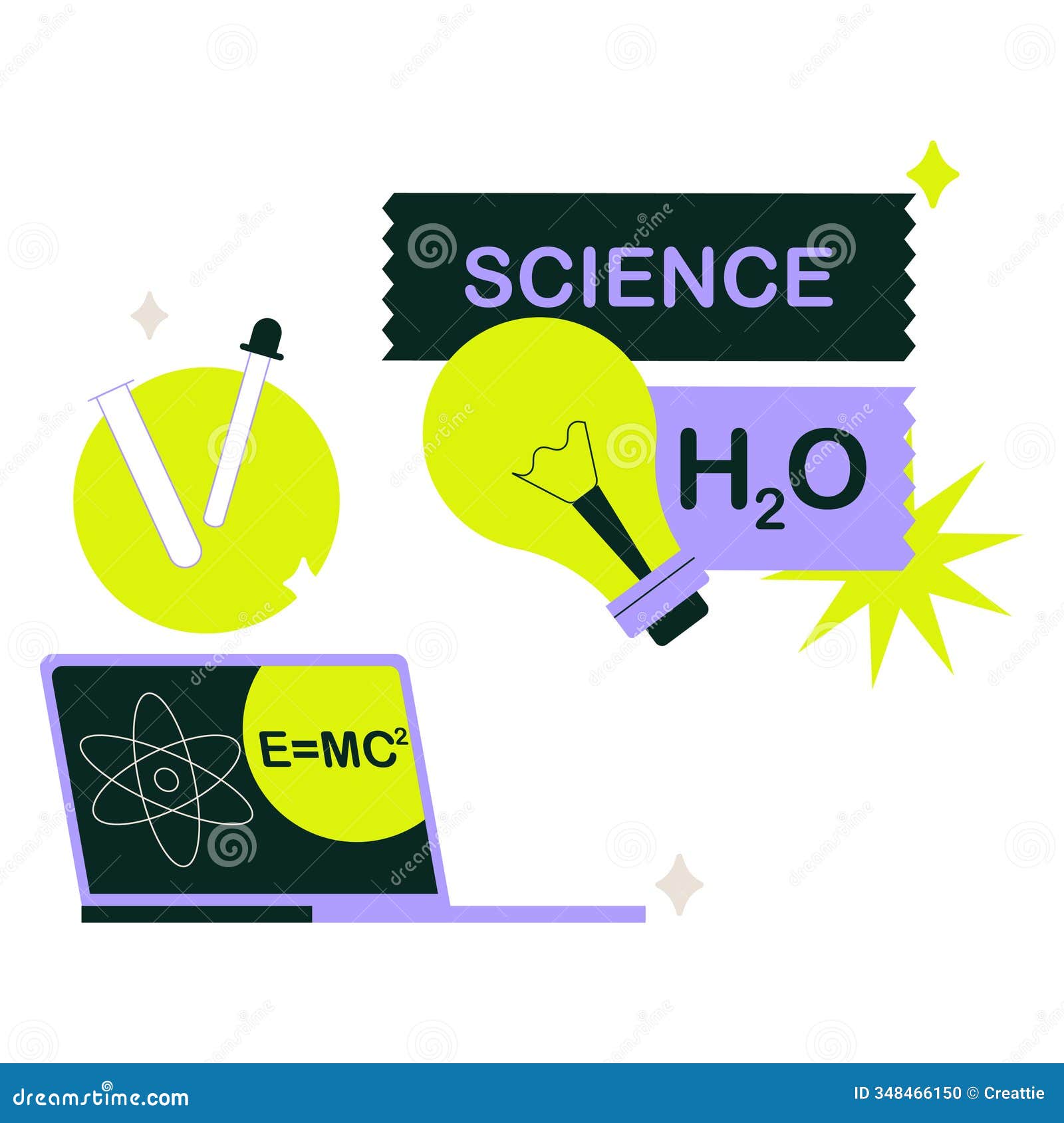 Science Labels Cartoon Vector | CartoonDealer.com #24494397