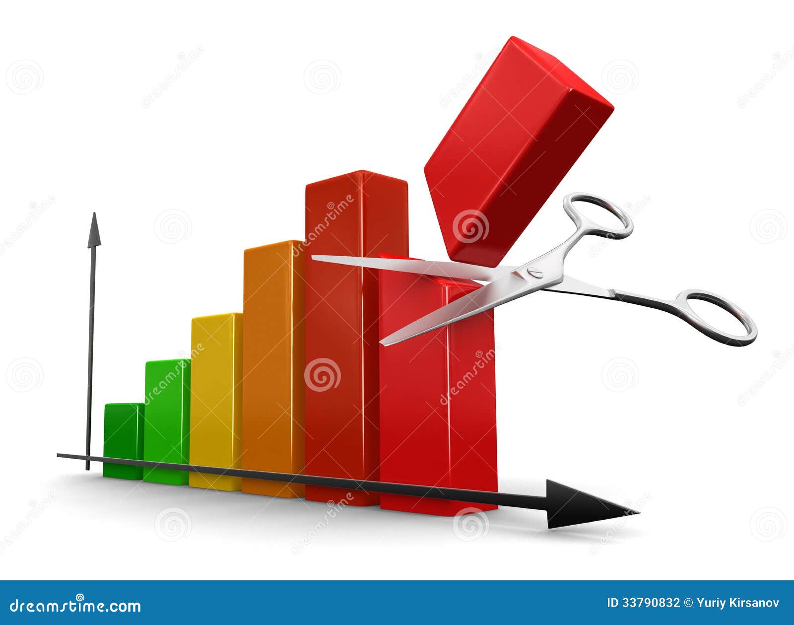 Laptop, Scissors and Graph (clipping Path Included) Stock Illustration ...