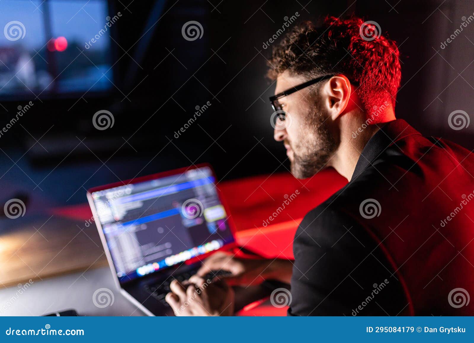 Laptop, Screen and Business Man for Coding, Software Development and ...