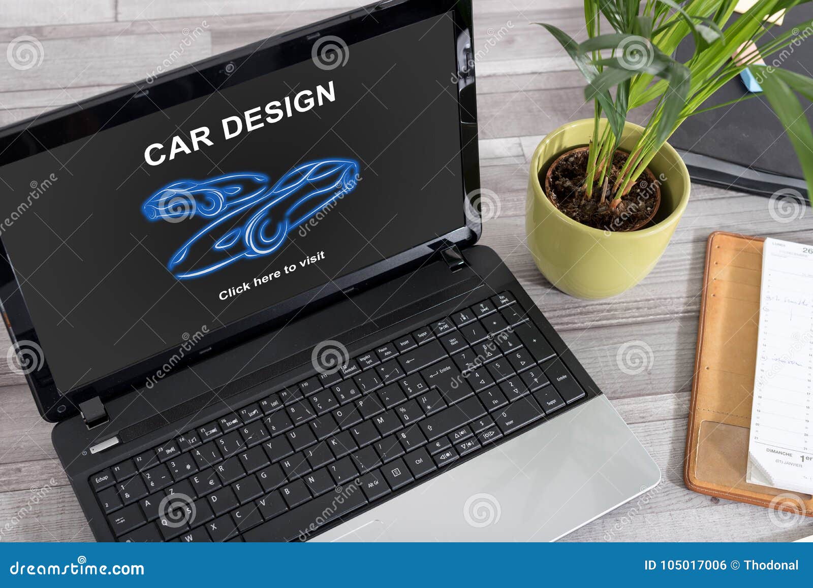 Car Design Concept on a Laptop Stock Photo - Image of fast, auto: 105017006