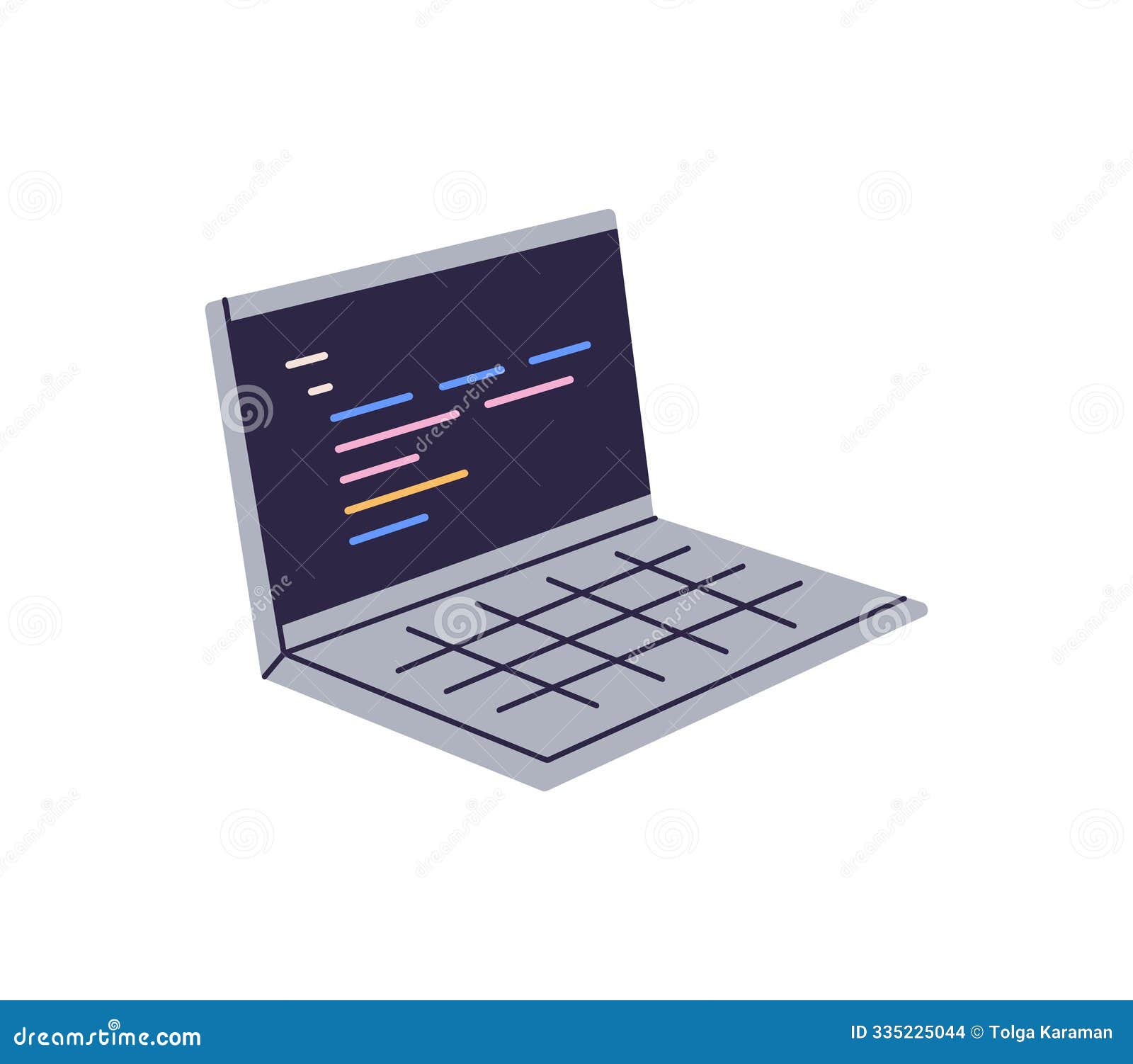 Laptop Screen with Code, Script, Software Engineering. Stock Vector - Illustration of build ...