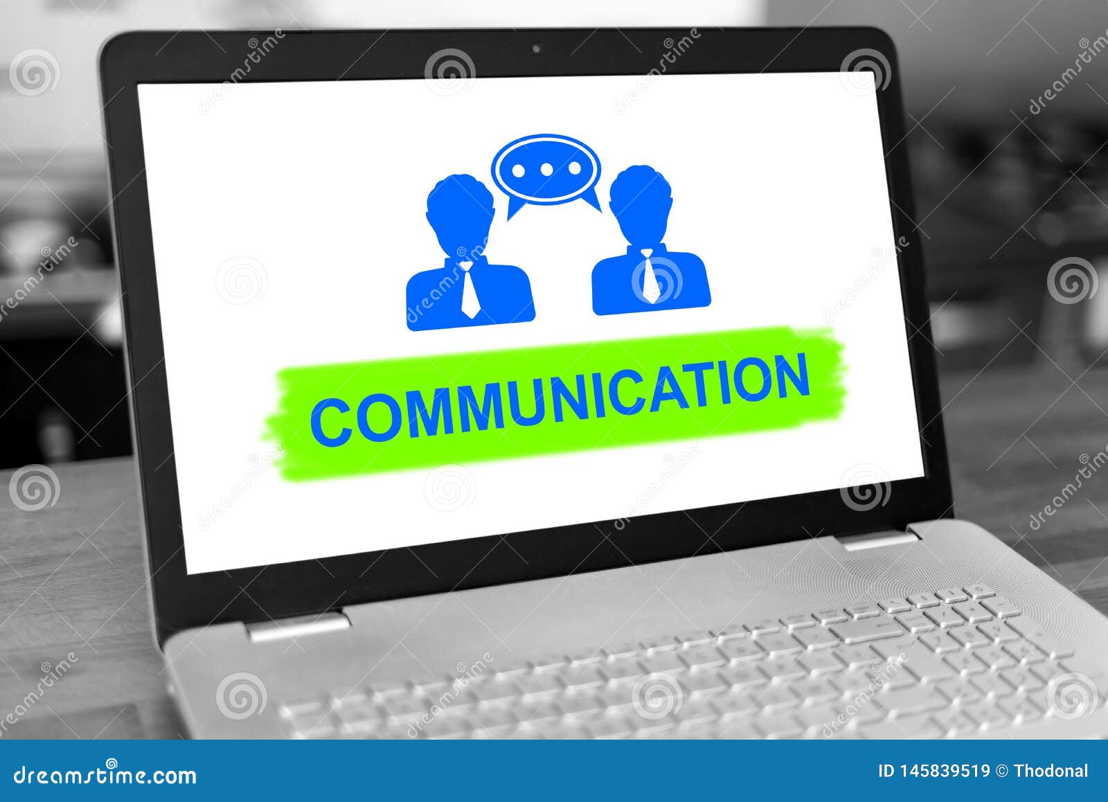 Communication Concept on a Laptop Stock Image - Image of laptop ...