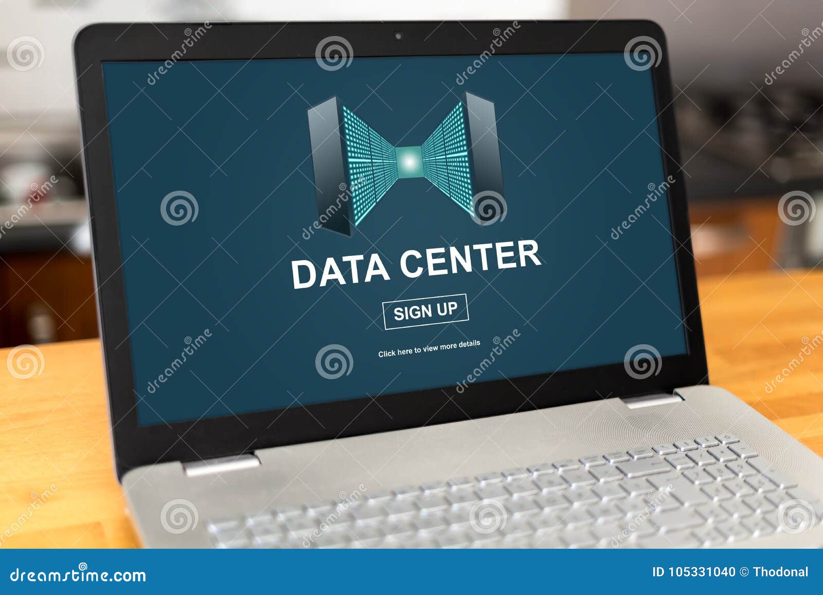 Data Center Concept on a Laptop Stock Photo - Image of network, concept ...
