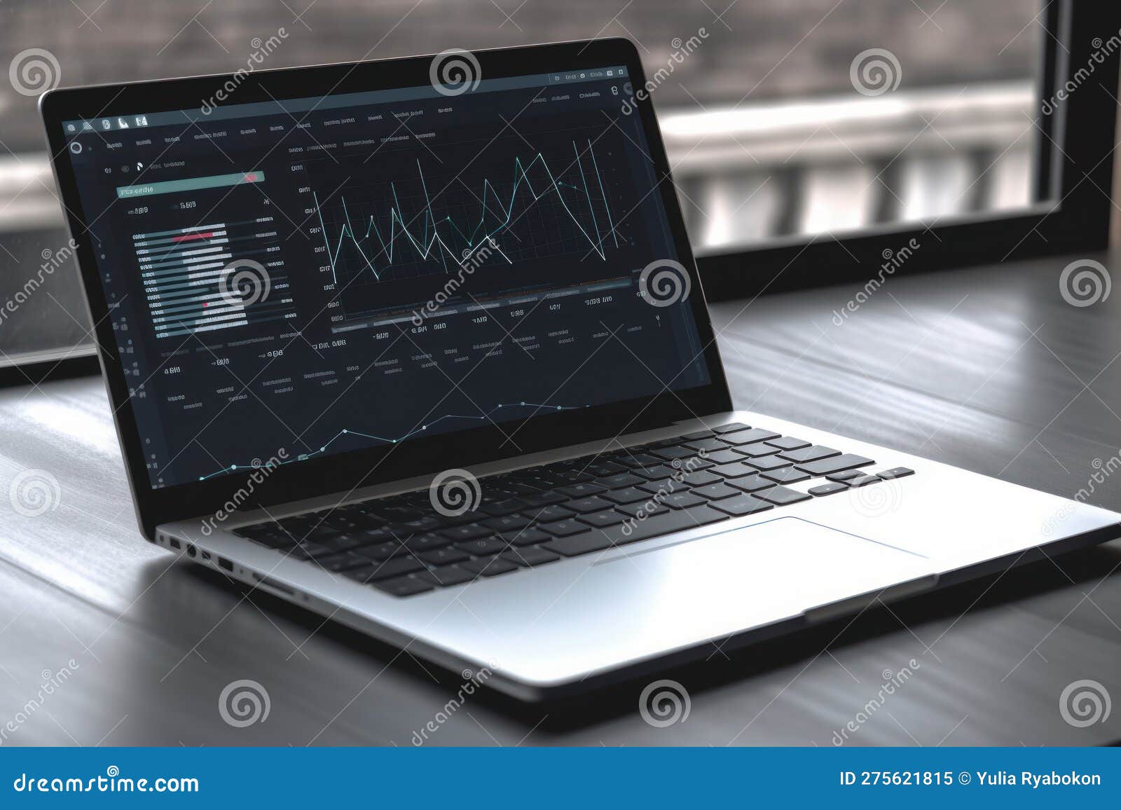 Laptop Screen Data. Generate Ai Stock Illustration - Illustration of ...