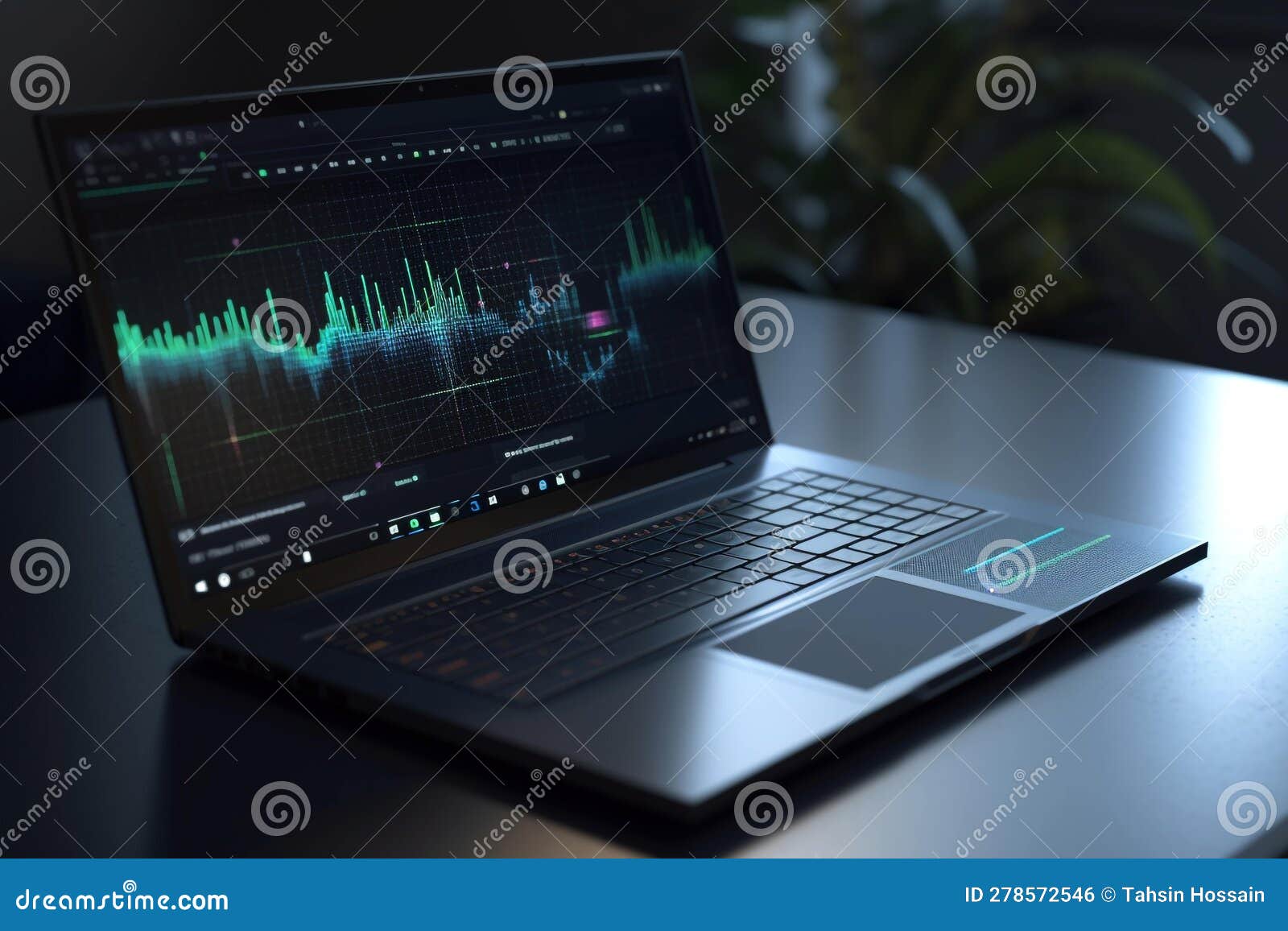 Laptop on the Screen Data Visualization on a Laptop Screen, AI ... Laptop on the Screen Data Visualization on a Laptop Screen, AI ...