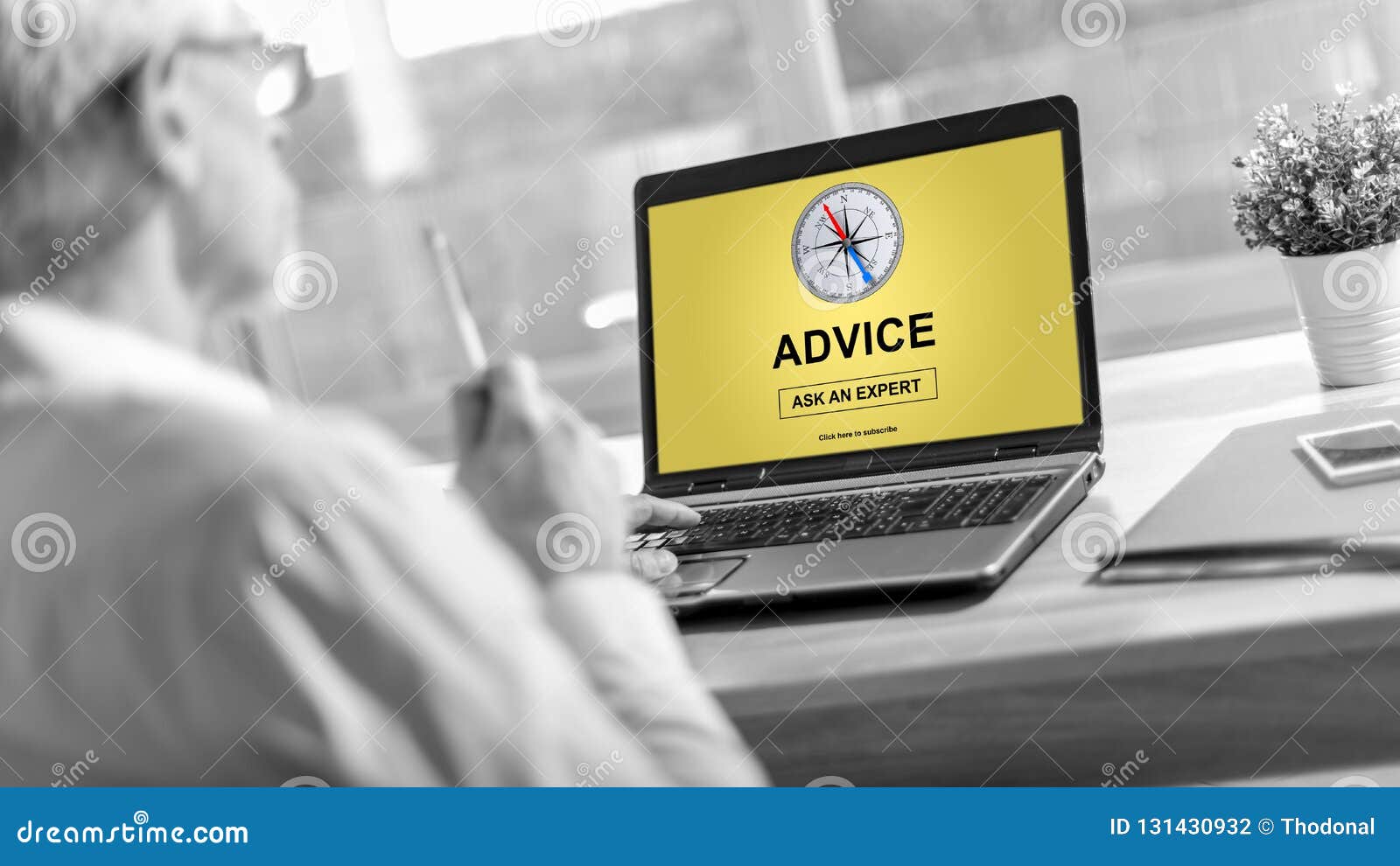 Advice Concept on a Laptop Screen Stock Photo - Image of coaching ...