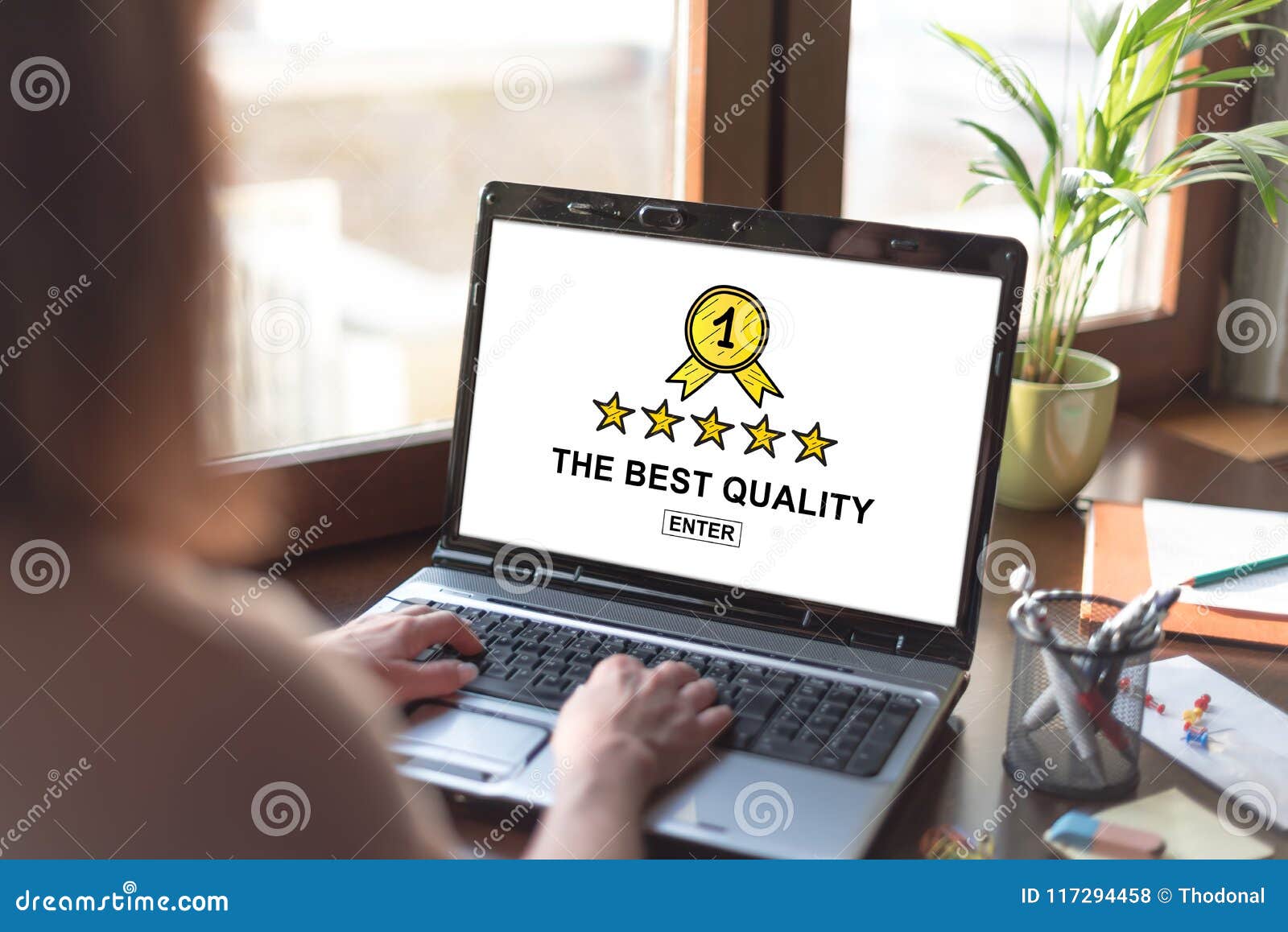 Best Quality Concept on a Laptop Screen Stock Photo - Image of ...