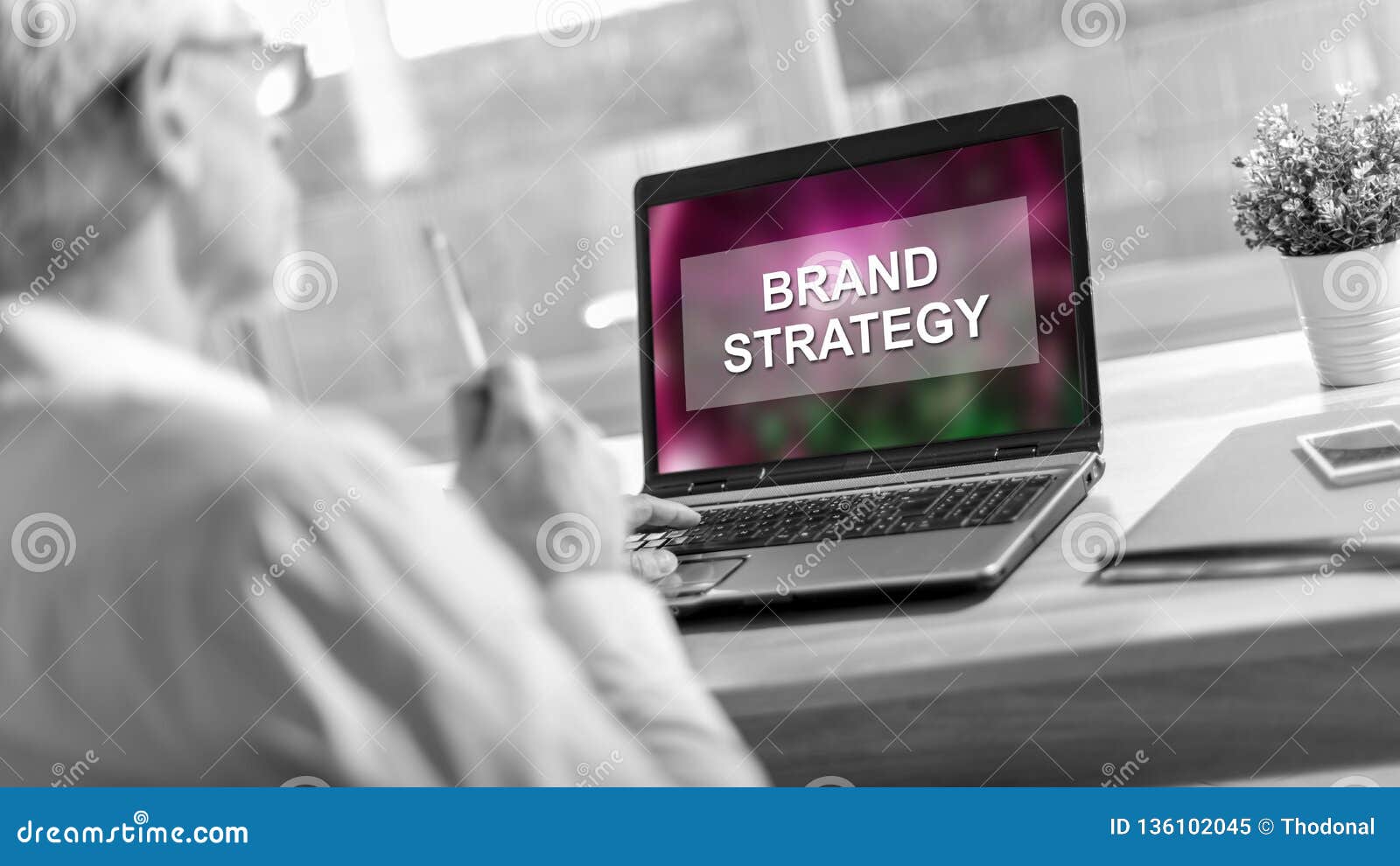 Brand Strategy Concept on a Laptop Screen Stock Image - Image of screen ...