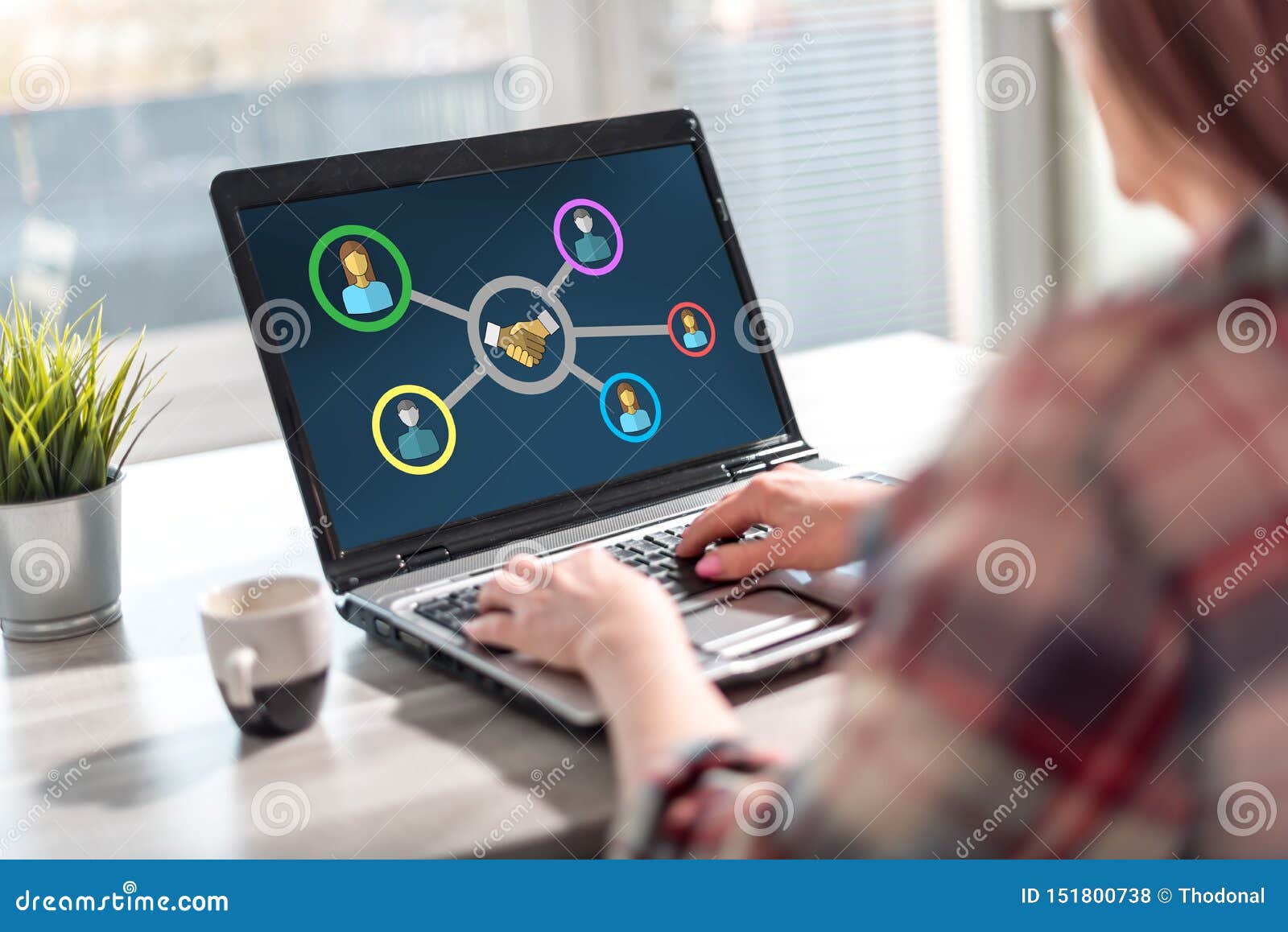 Collaboration Concept on a Laptop Screen Stock Photo - Image of ...
