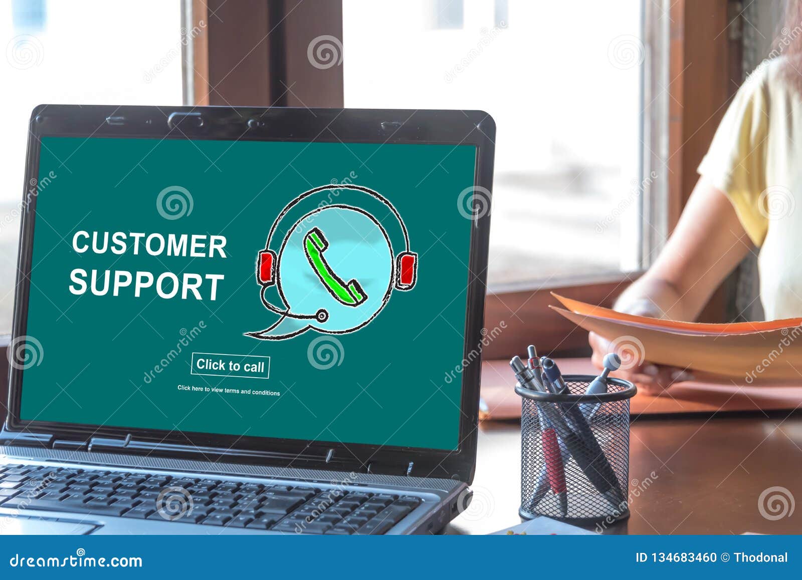 Customer Support Concept on a Laptop Screen Stock Photo - Image of ...