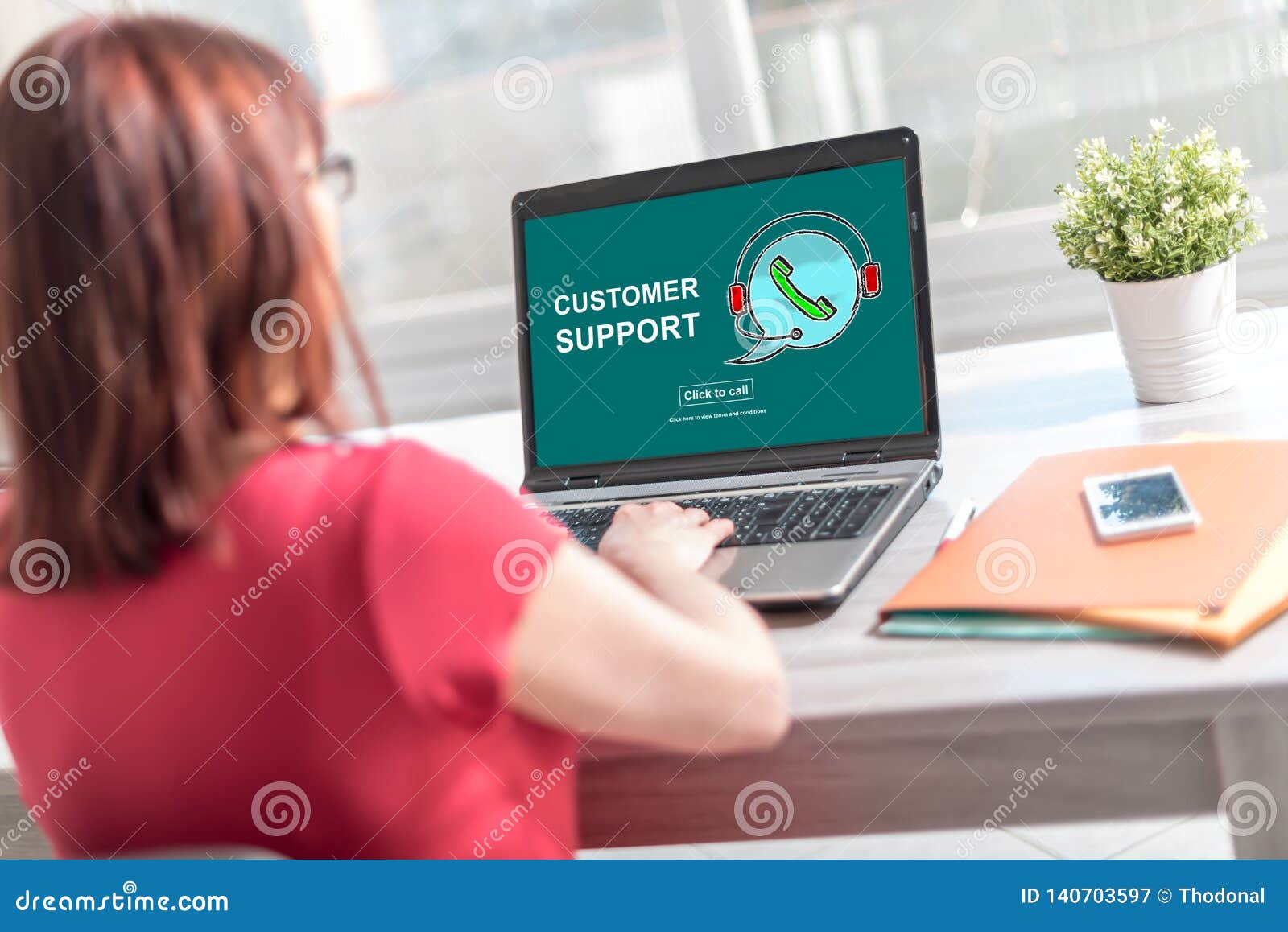 Customer Support Concept on a Laptop Screen Stock Image - Image of ...