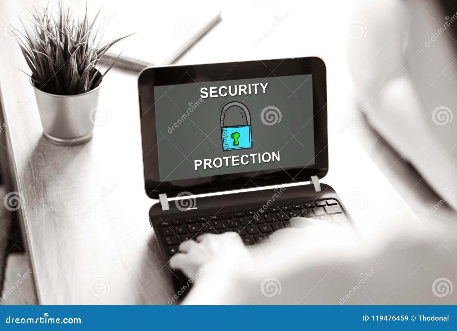 Cyber Security Concept on a Laptop Screen Stock Image - Image of safe ...