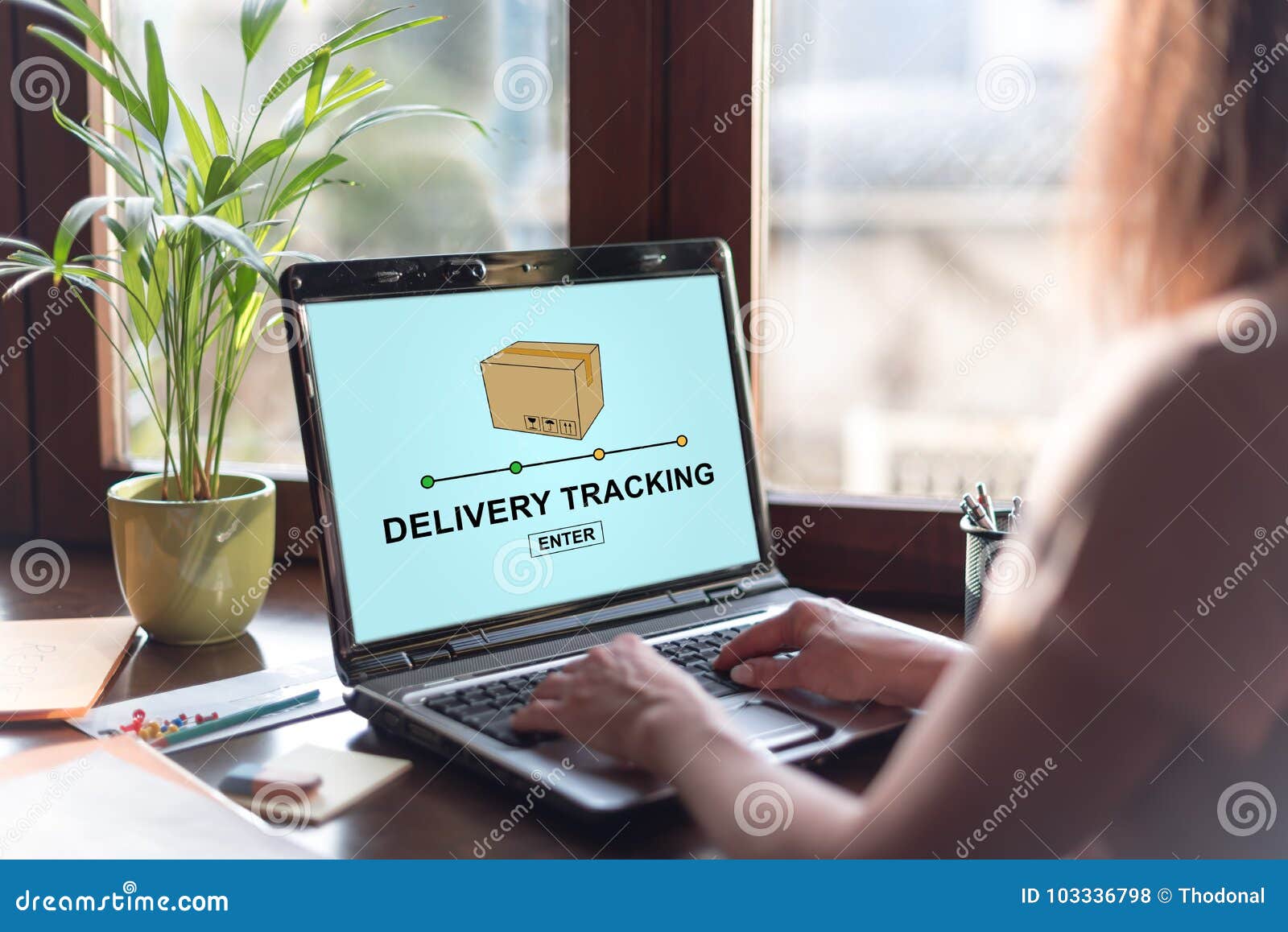 Delivery Tracking Concept on a Laptop Screen Stock Photo - Image of ... Delivery Tracking Concept on a Laptop Screen Stock Photo - Image of ...