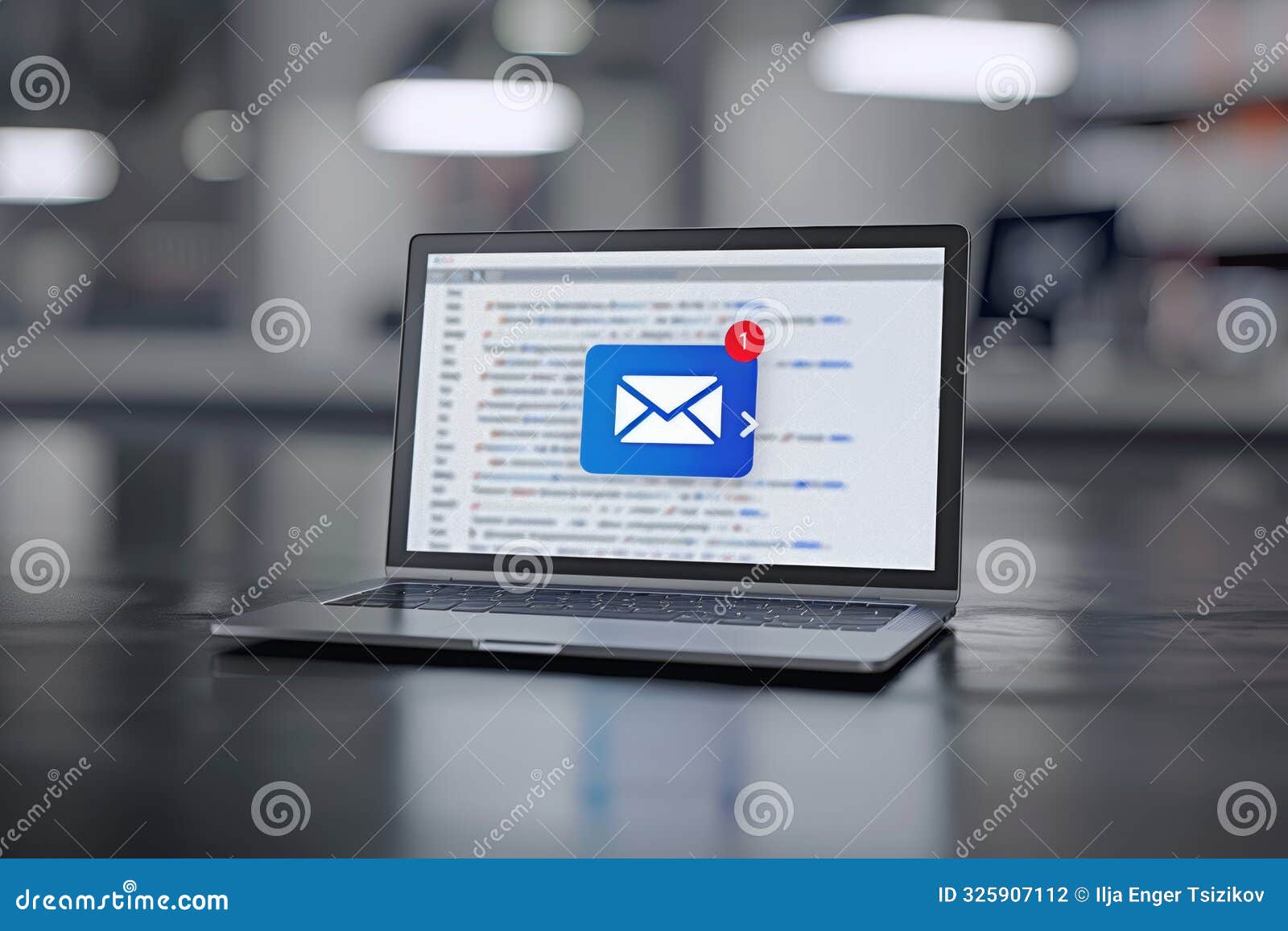 Laptop Screen Displaying Email Interface for Sending and Receiving ...