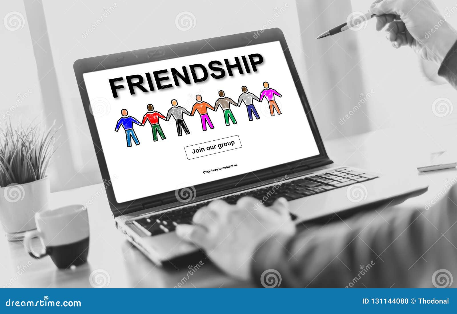 Friendship Concept on a Laptop Screen Stock Photo - Image of friends ...