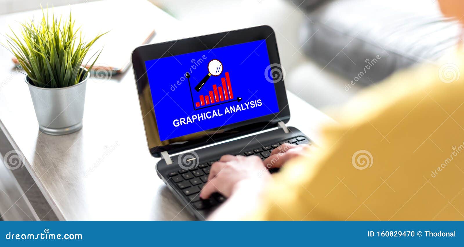 Graphical Analysis Concept on a Laptop Screen Stock Photo - Image of ...