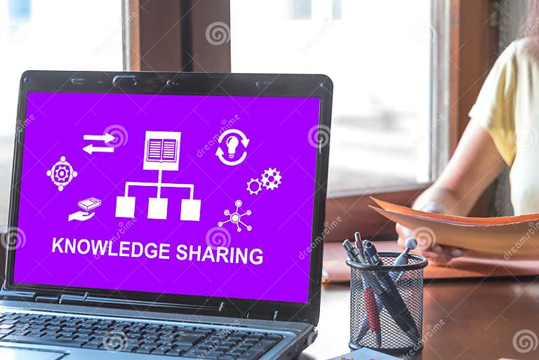 Knowledge Sharing Concept on a Laptop Screen Stock Photo - Image of think, technology: 256807732