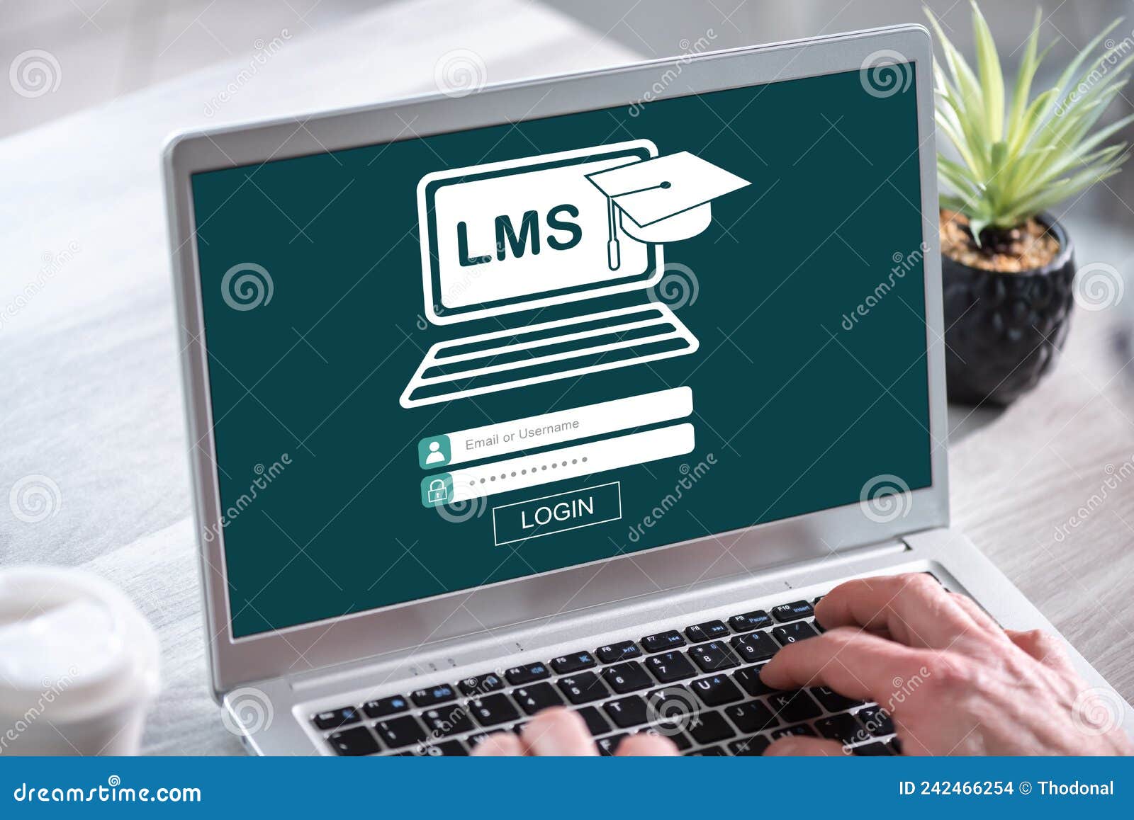 Lms Concept on a Laptop Screen Stock Photo - Image of elearning ...