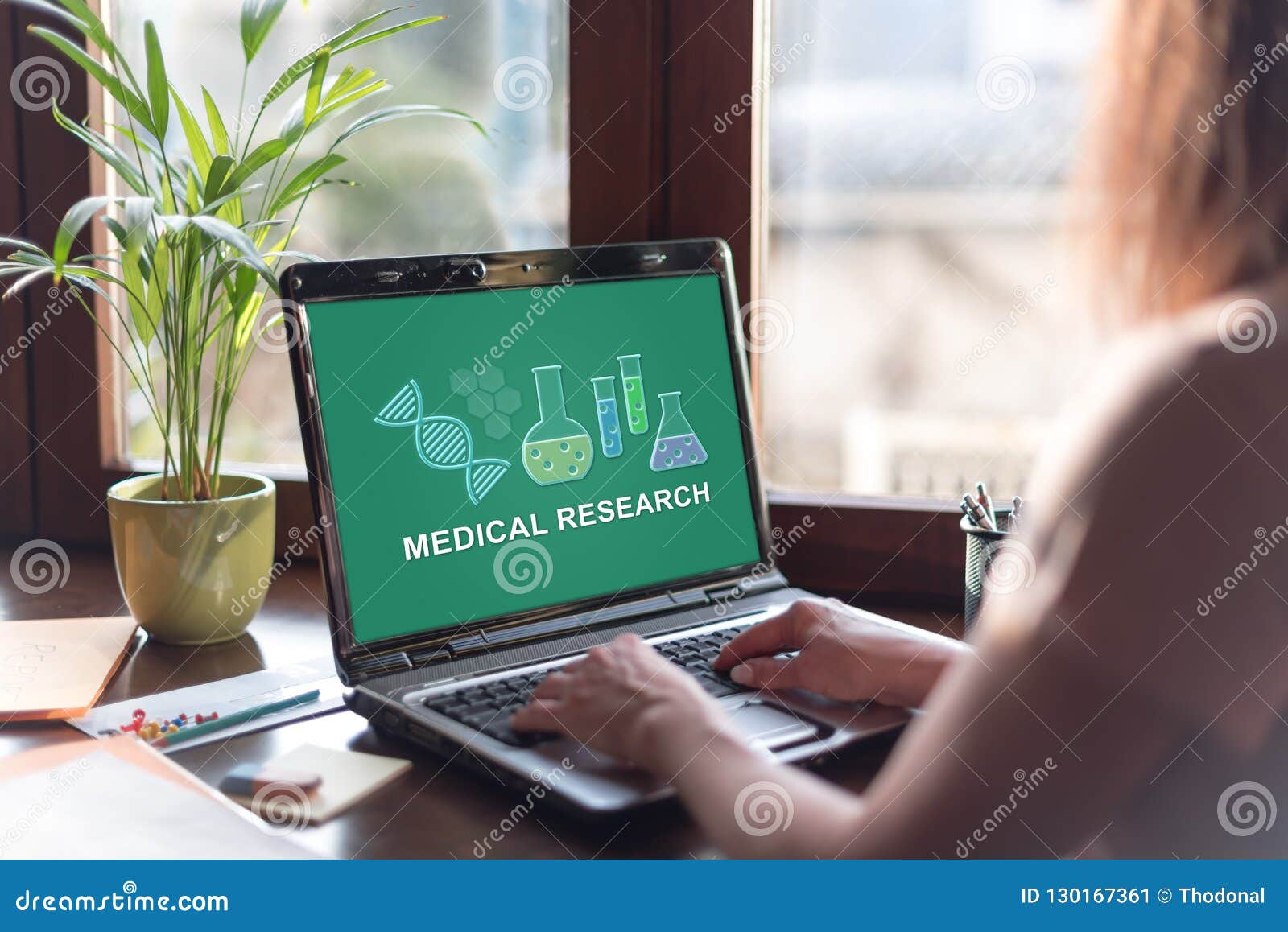 Medical Research Concept on a Laptop Screen Stock Image - Image of ...