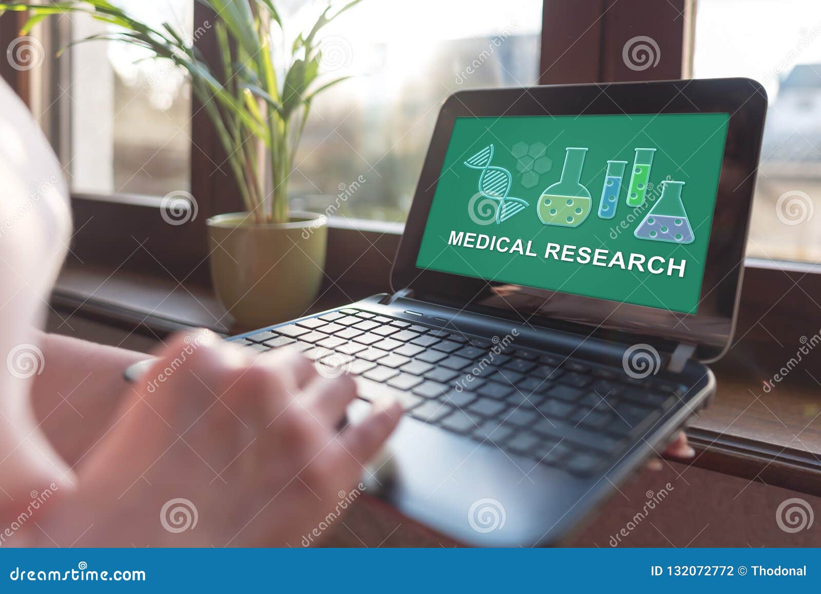 Medical Research Concept on a Laptop Screen Stock Photo - Image of ...