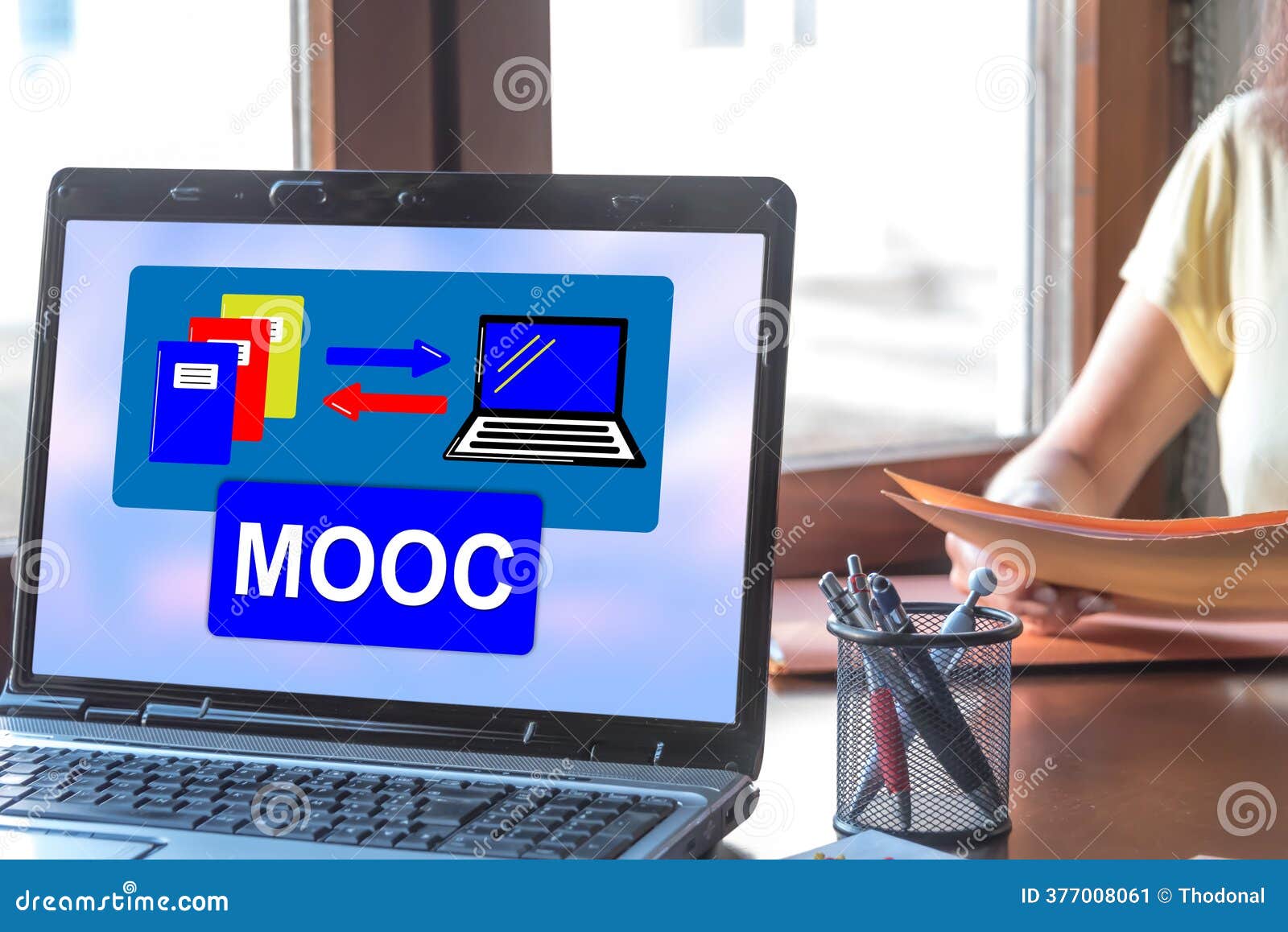 Mooc Concept Shown By A Man Stock Photography | CartoonDealer.com #115144700
