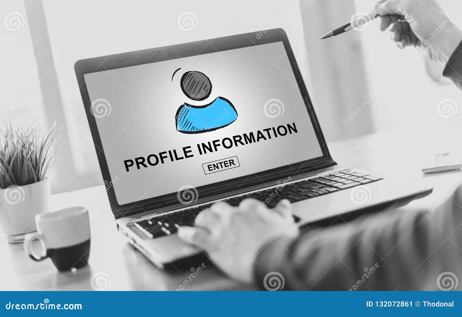 Profile Information Concept on a Laptop Screen Stock Image - Image of ...