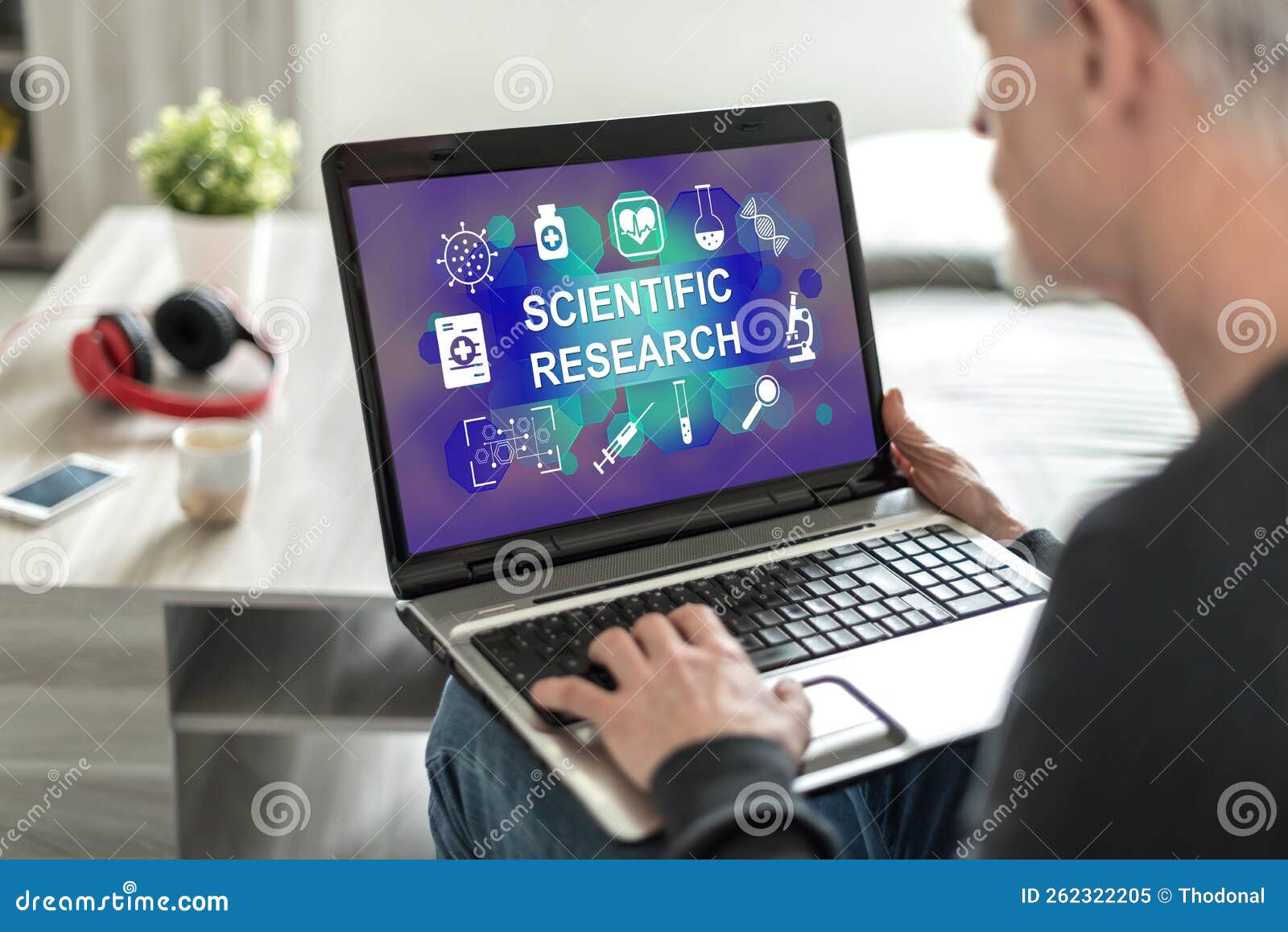 Scientific Research Concept on a Laptop Screen Stock Image - Image of ...