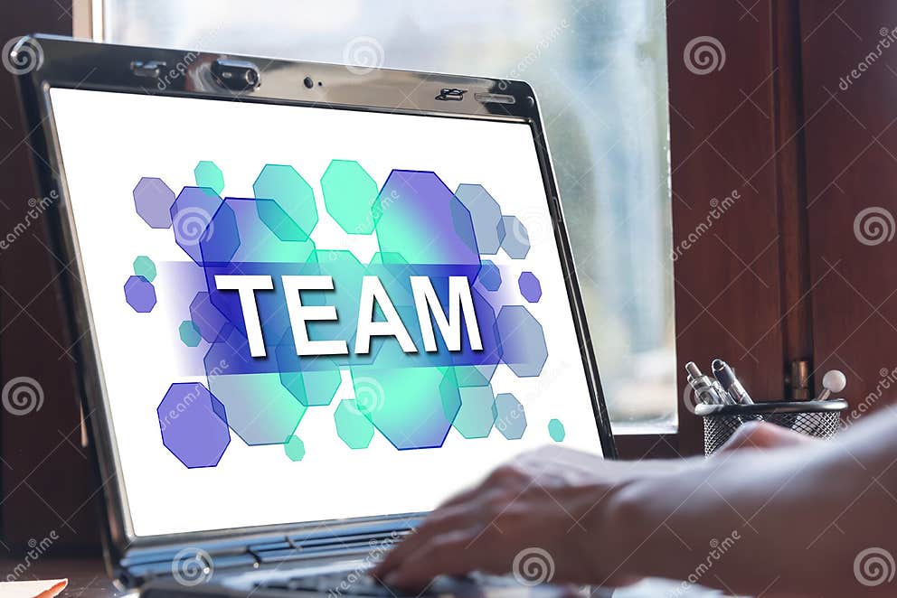Team Concept on a Laptop Screen Stock Image - Image of development ...