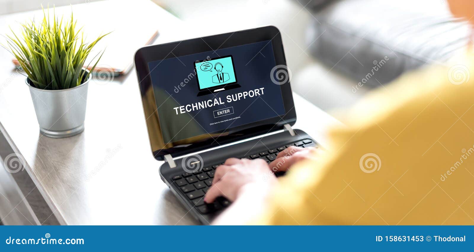 Technical Support Concept on a Laptop Screen Stock Image - Image of ...