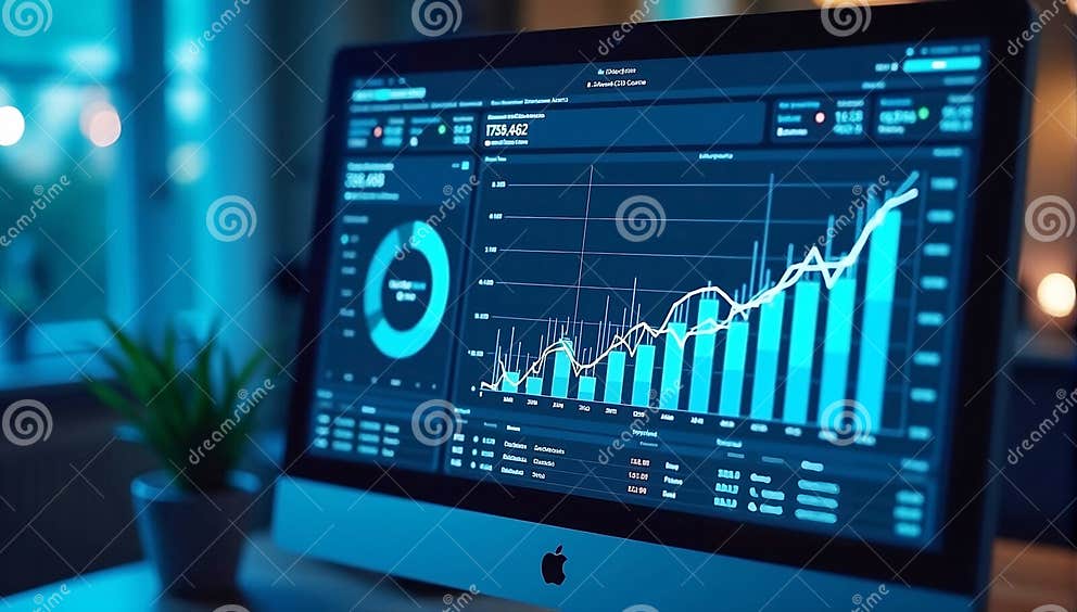 Laptop Screen Displaying a Text High Traffic with Analytics Dashboard ...