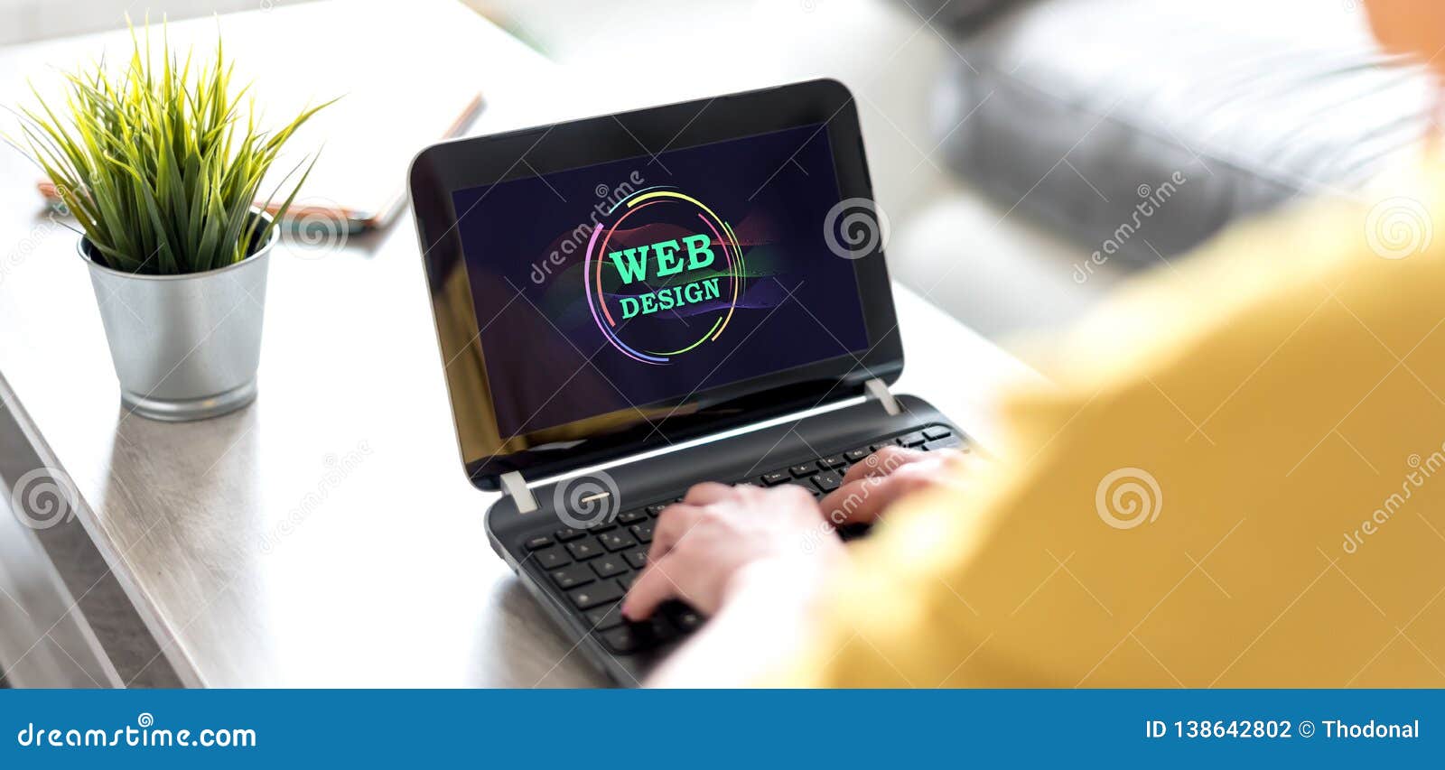 Web Design Concept on a Laptop Screen Stock Illustration - Illustration ...