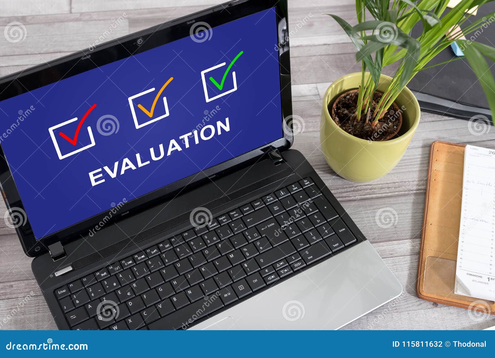Evaluation Concept on a Laptop Stock Photo - Image of concept, check ...