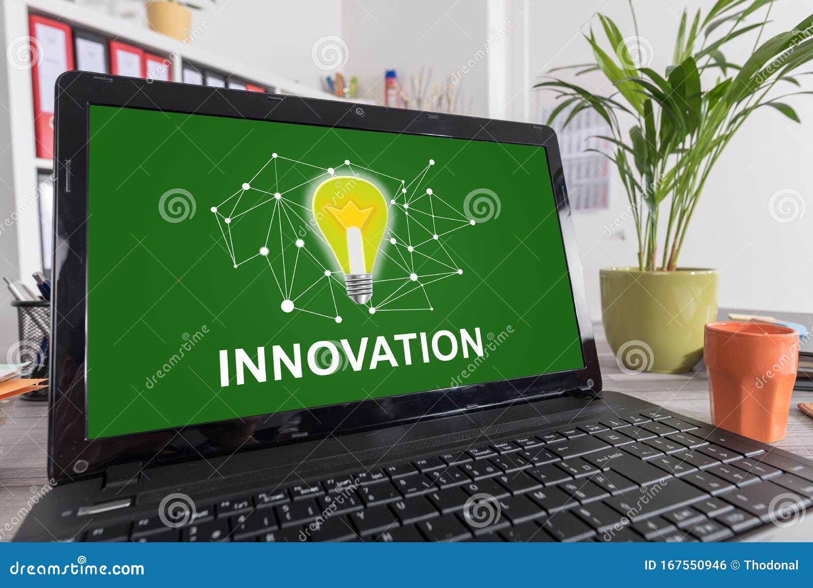 Innovation Concept on a Laptop Stock Photo - Image of technology ...