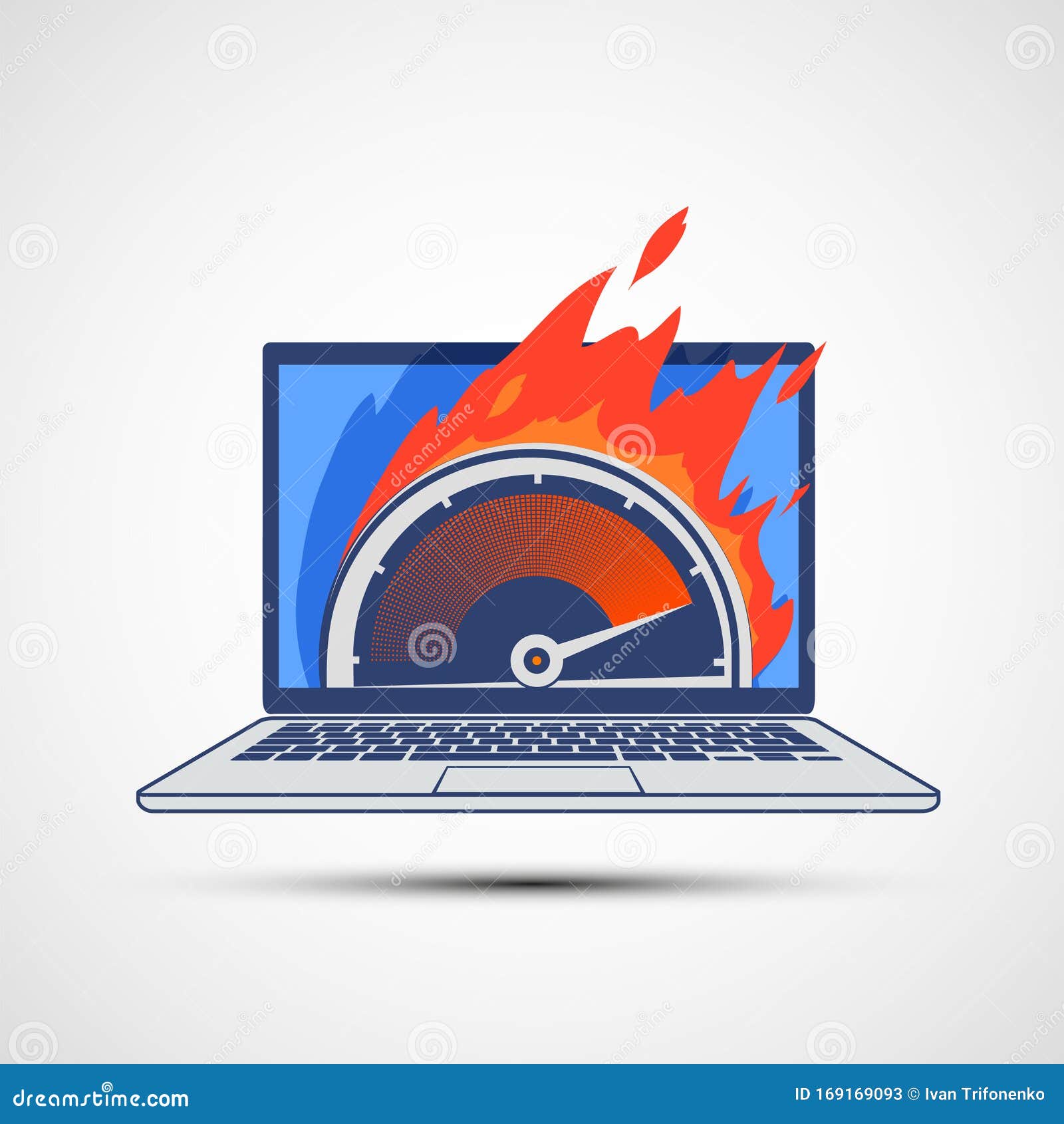 Laptop Screen with Internet Speed Test. Vector Icon Stock Vector ...