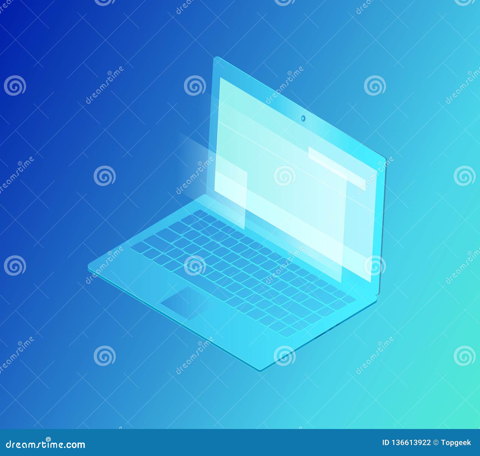 Laptop with Screen Isolated Vector Illustration Stock Vector ...